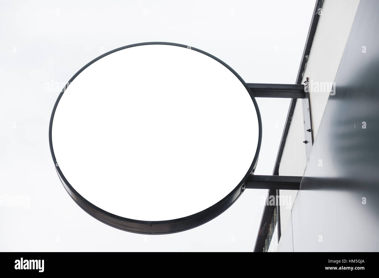 Round shop sign mock up Stock Photo - Alamy