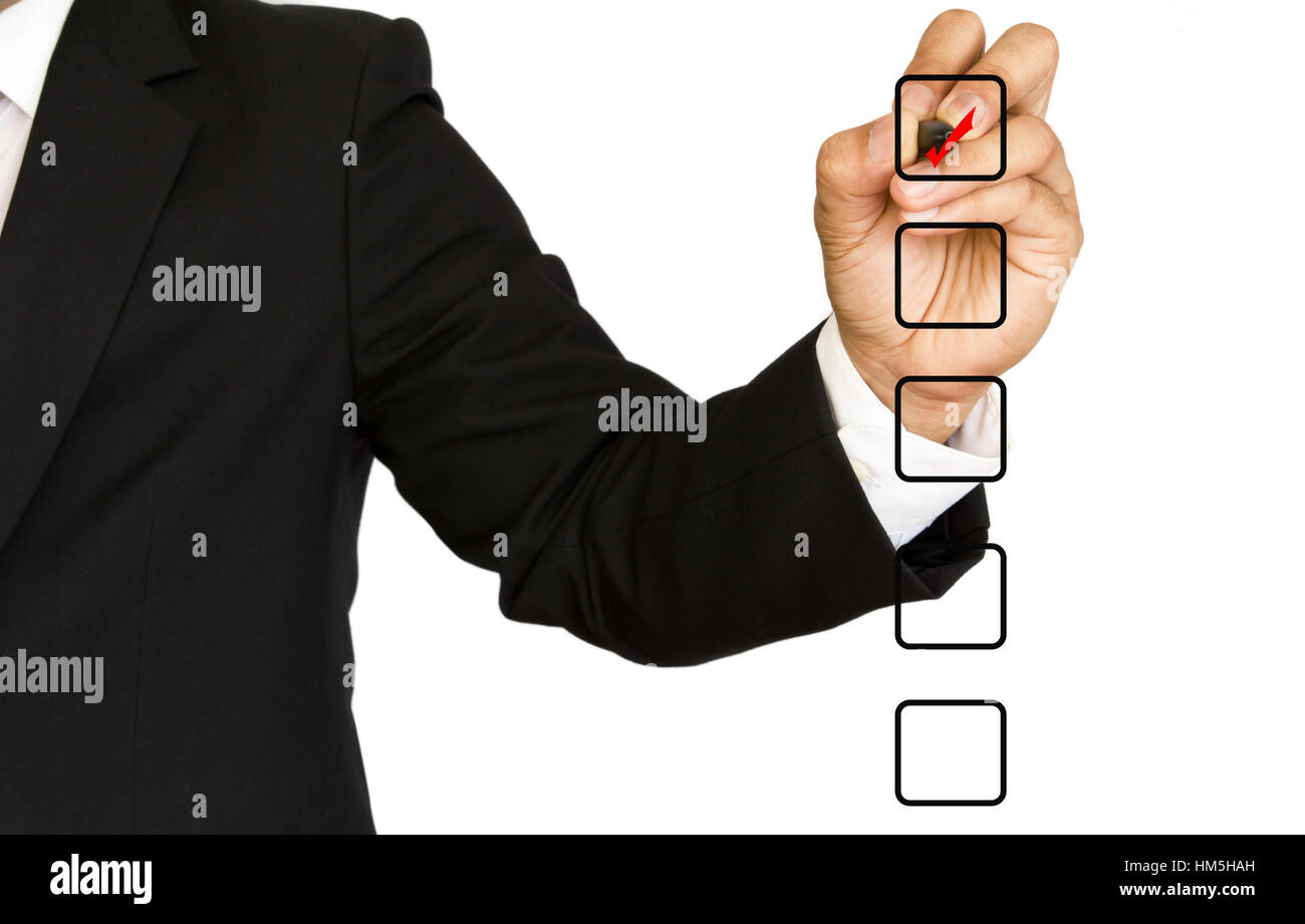 Business Hand choosing one of many options Stock Photo - Alamy