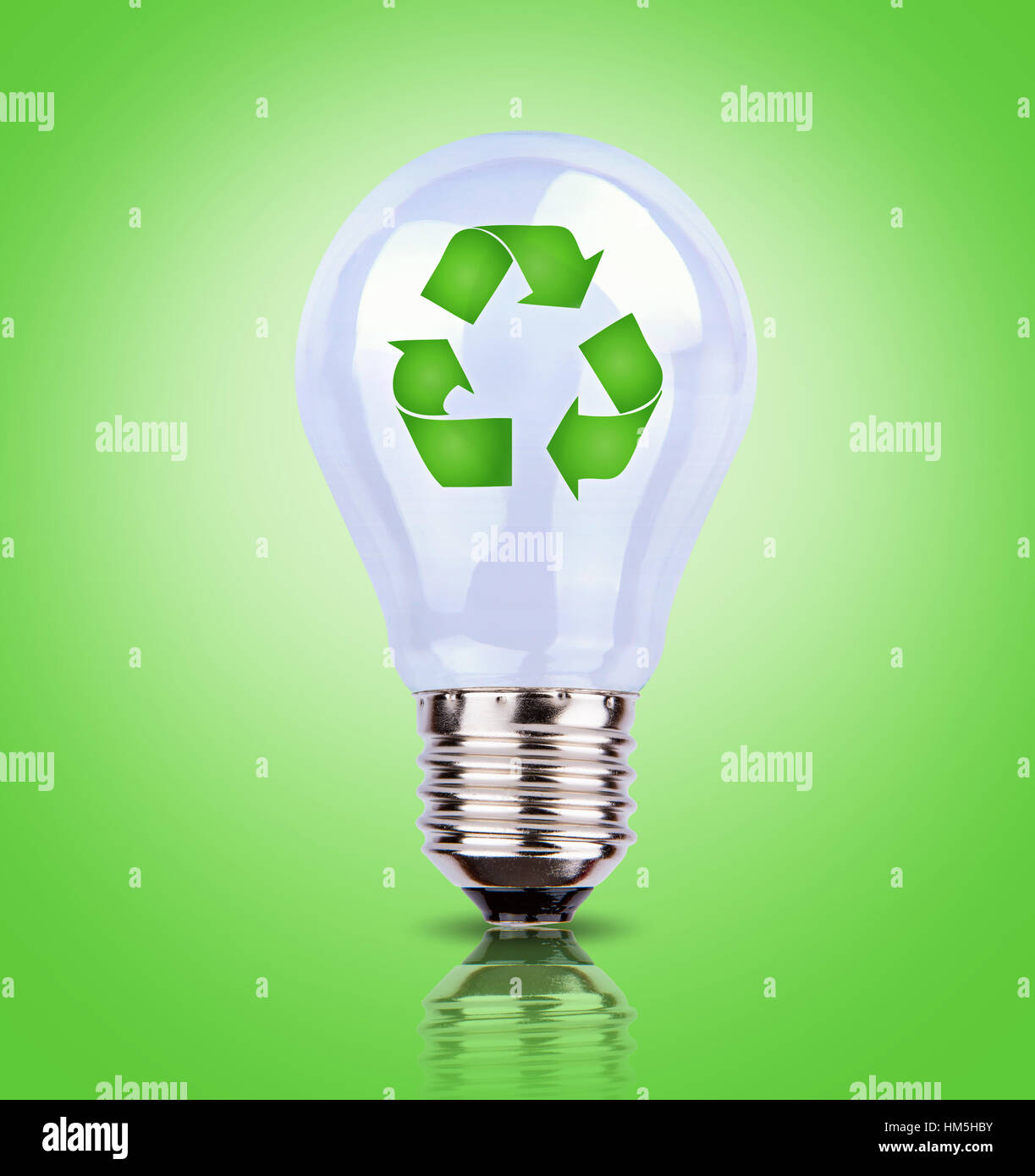 Light bulb with recycling symbol Stock Photo - Alamy