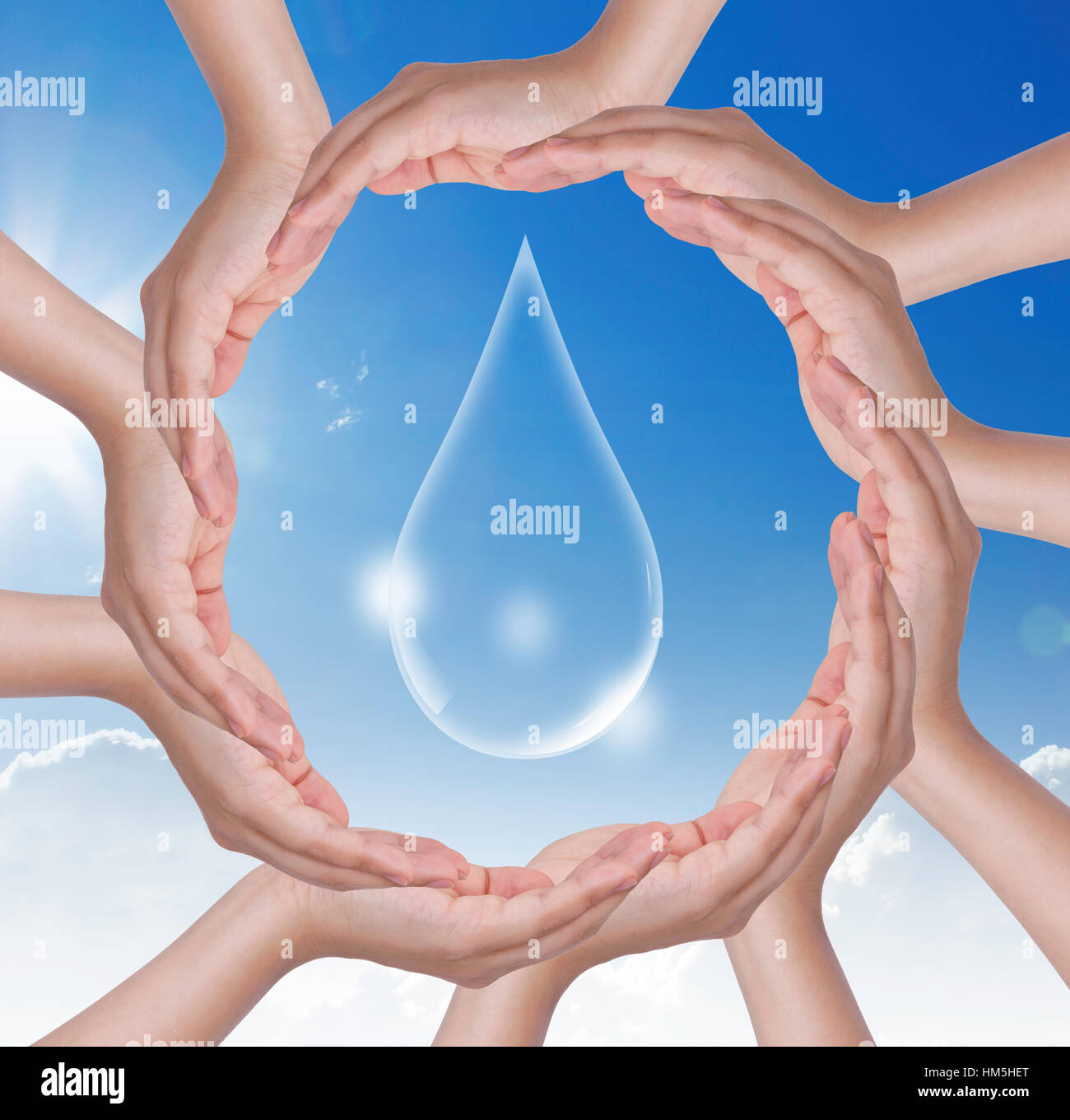 Eco concept : Hand hold water drop Stock Photo - Alamy