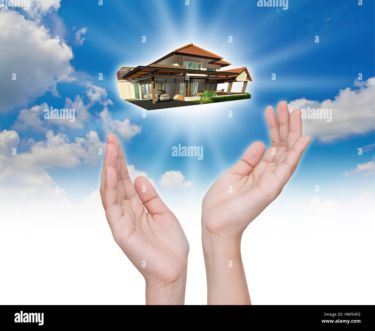 The house in human hand Stock Photo - Alamy