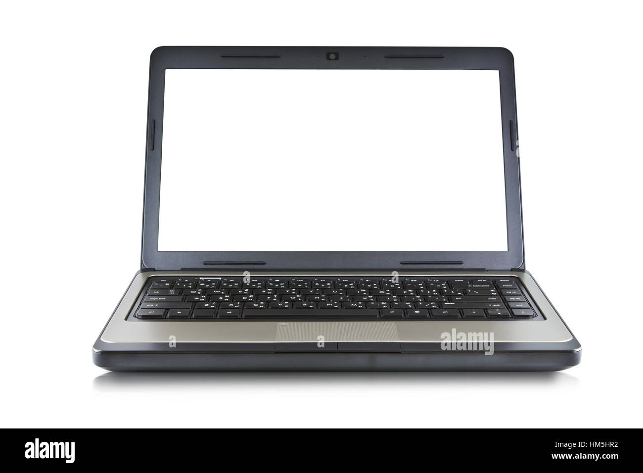 Laptop with white screen. Isolated on white background Stock Photo - Alamy