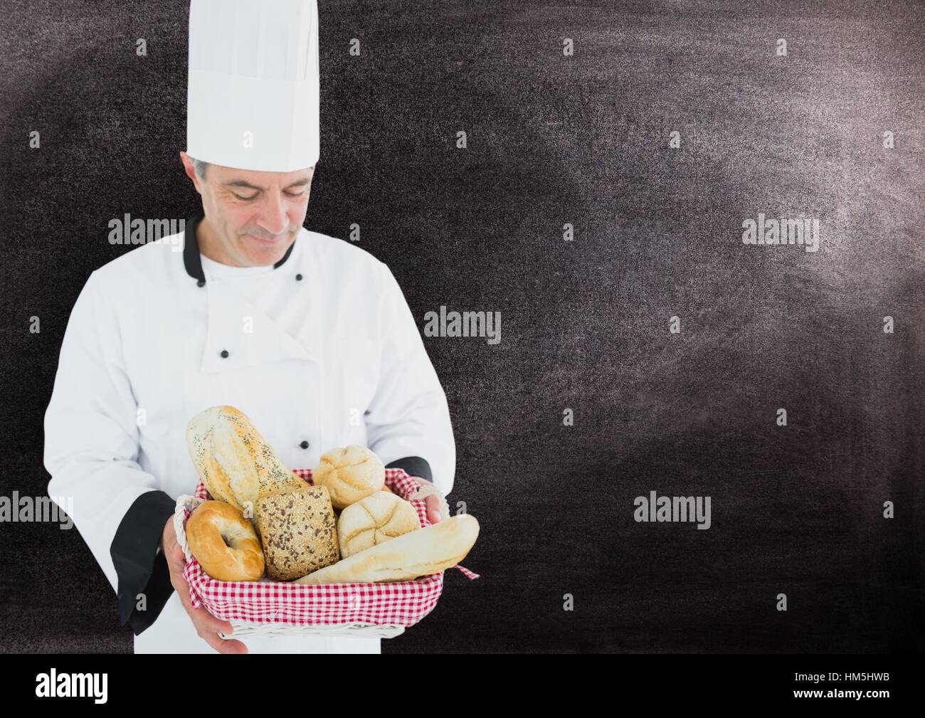 Chef holding various type of loaf bread Stock Photo - Alamy