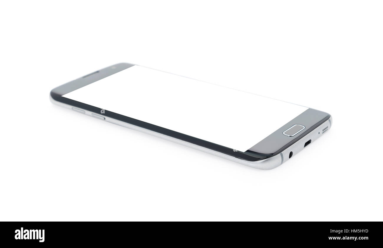 Mobile phone on white background Stock Photo - Alamy