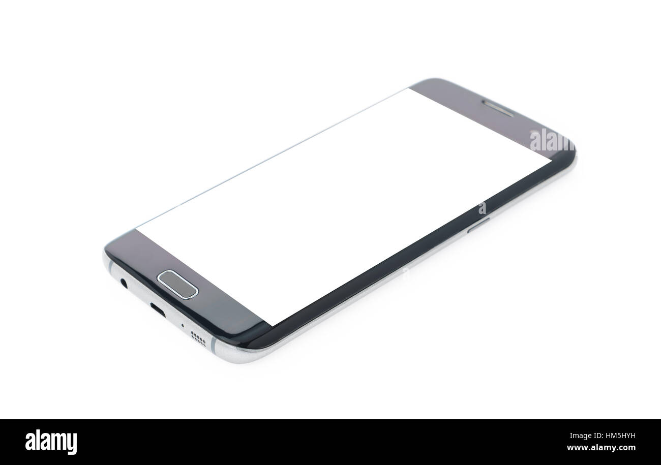 Mobile phone on white background Stock Photo - Alamy