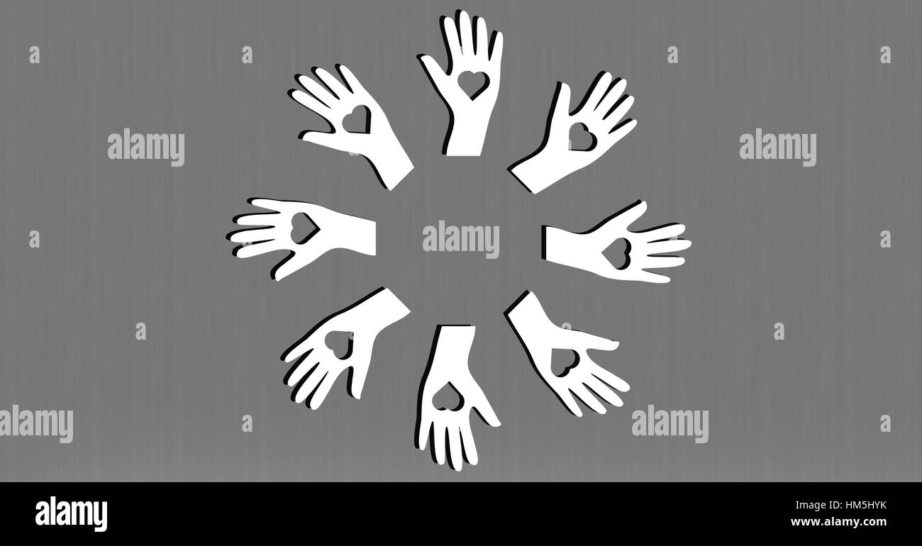 Digitally composite image of hands forming a circle Stock Photo - Alamy
