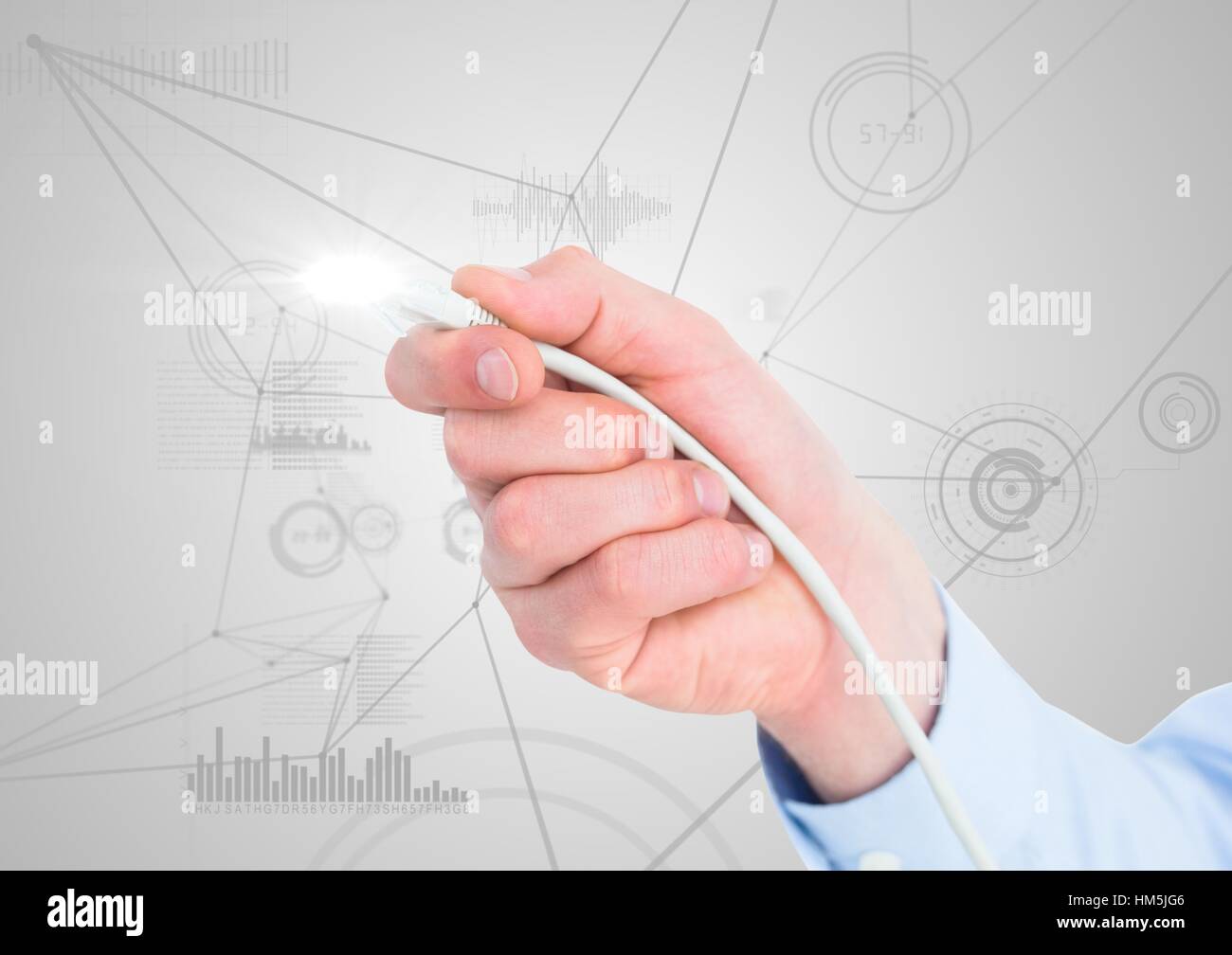 Hand holding cable with flare on connecting diagram Stock Photo - Alamy