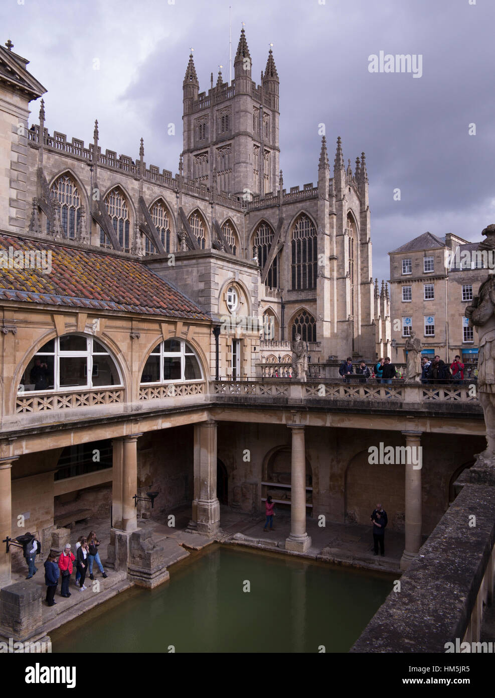 Bath Abbey and Roman Baths Bath England UK Stock Photo - Alamy