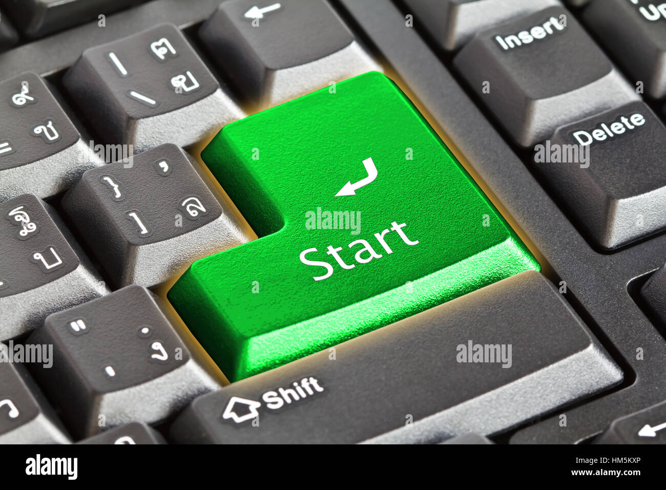 Green start key Stock Photo - Alamy