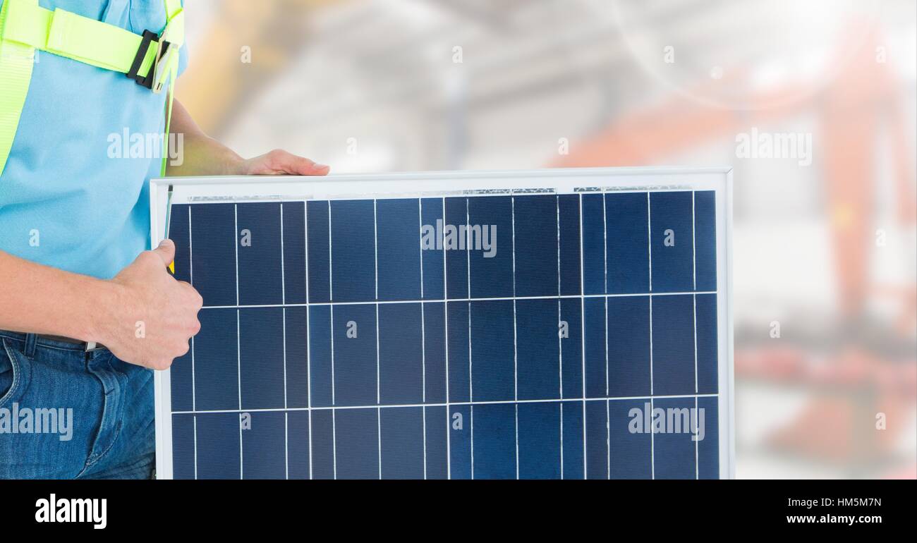 Solar energy industry worker standing hi-res stock photography and ...