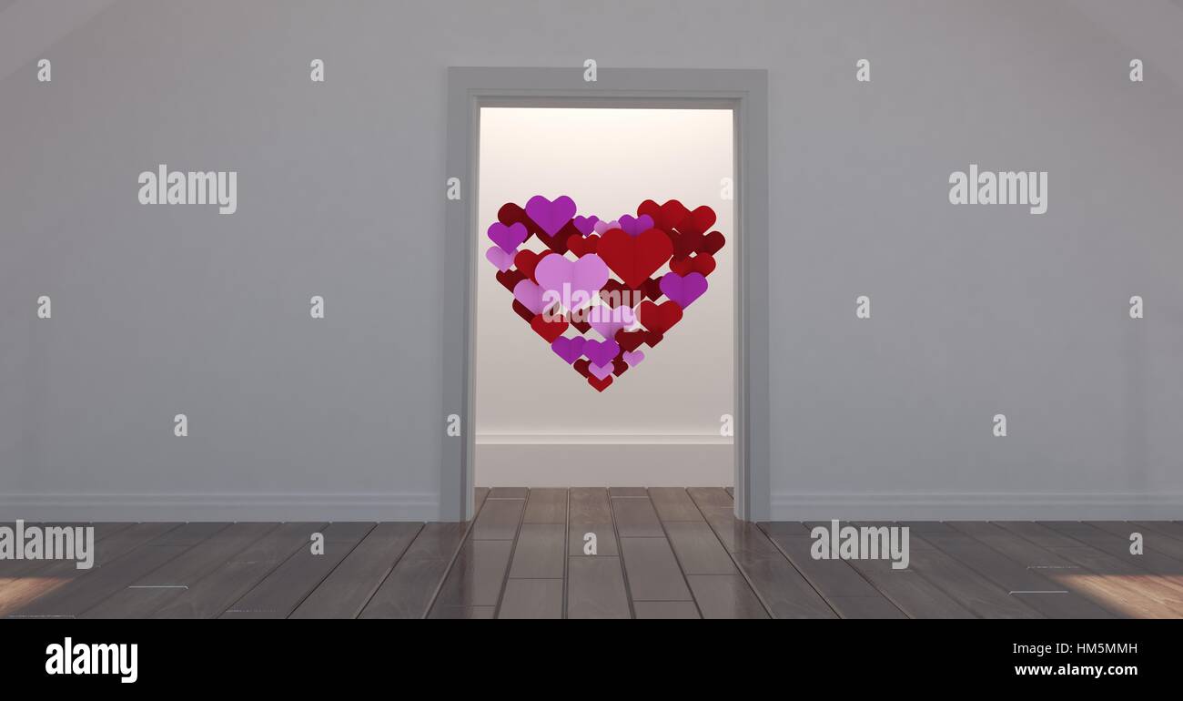 Open door with heart shape Stock Photo - Alamy
