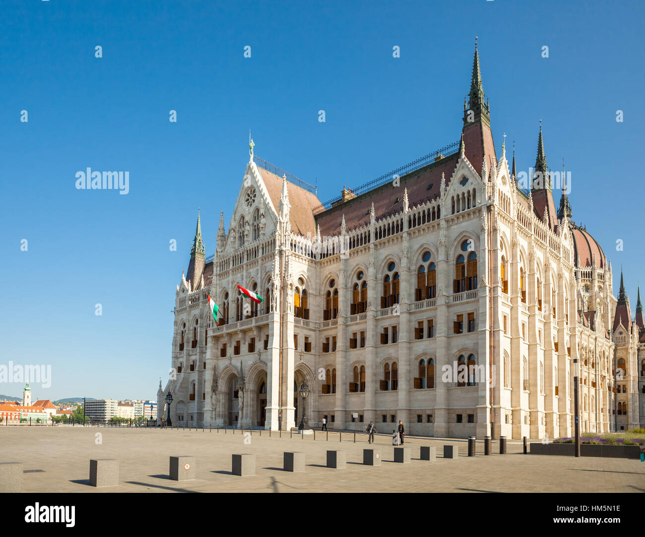 BUDAPEST, HUNGARY - JUNE 16, 2016: Hungarian National Parliament building located at the bank of ...