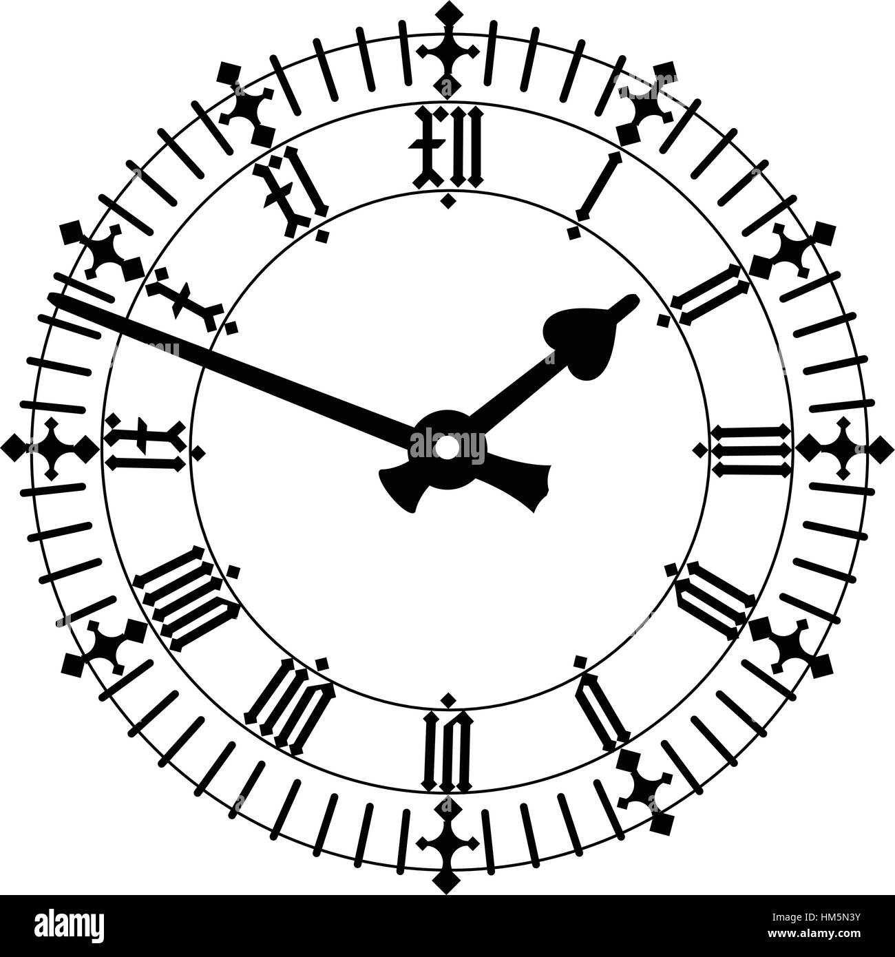 elegant roman numeral clock vector eps 10 Stock Vector Image & Art - Alamy