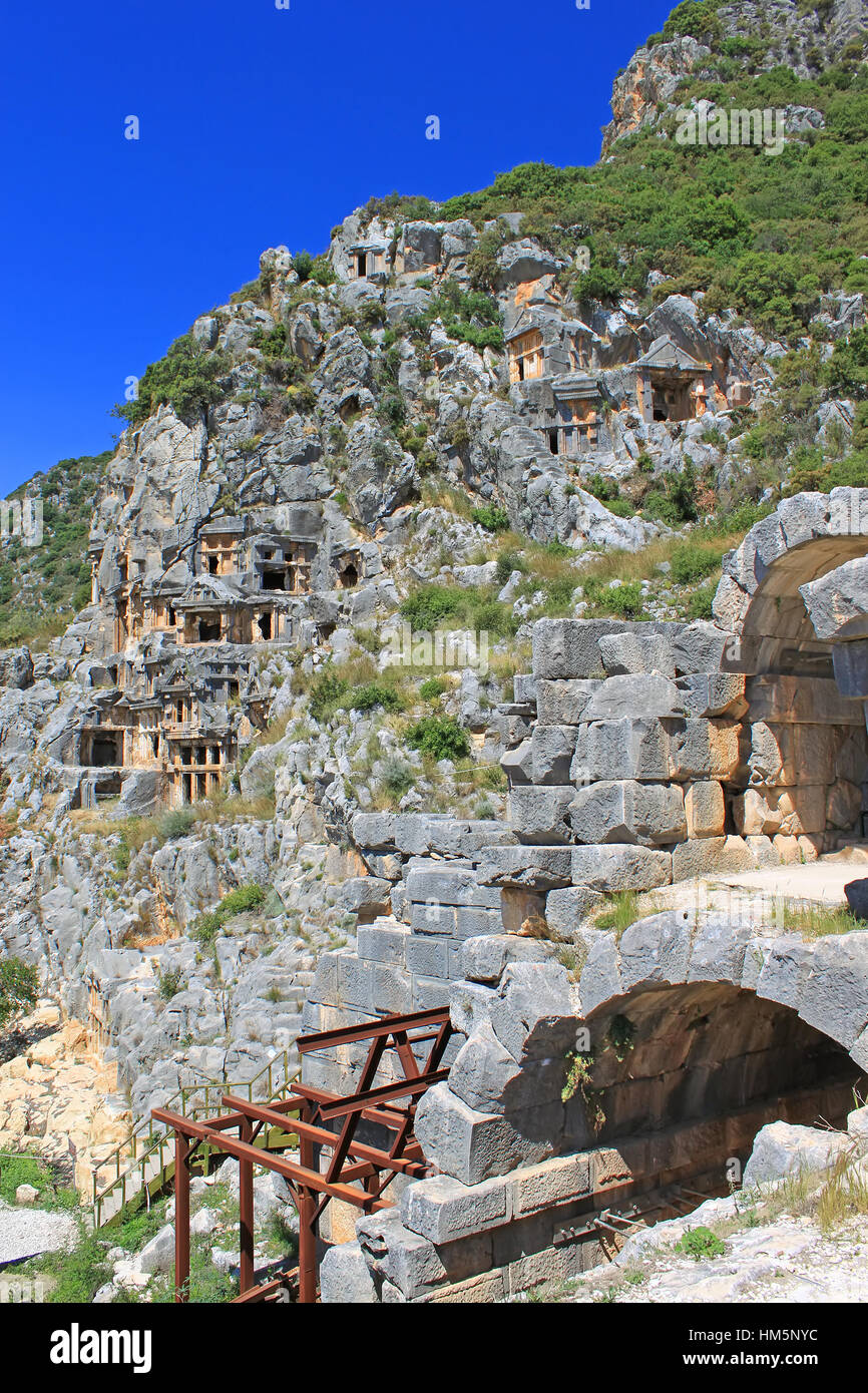 Ancient lycian tombs in Myra, Turkey Stock Photo - Alamy