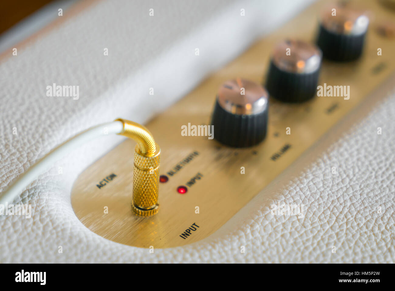 Volume control knob of hi-fi amplifier Stock Photo - Alamy