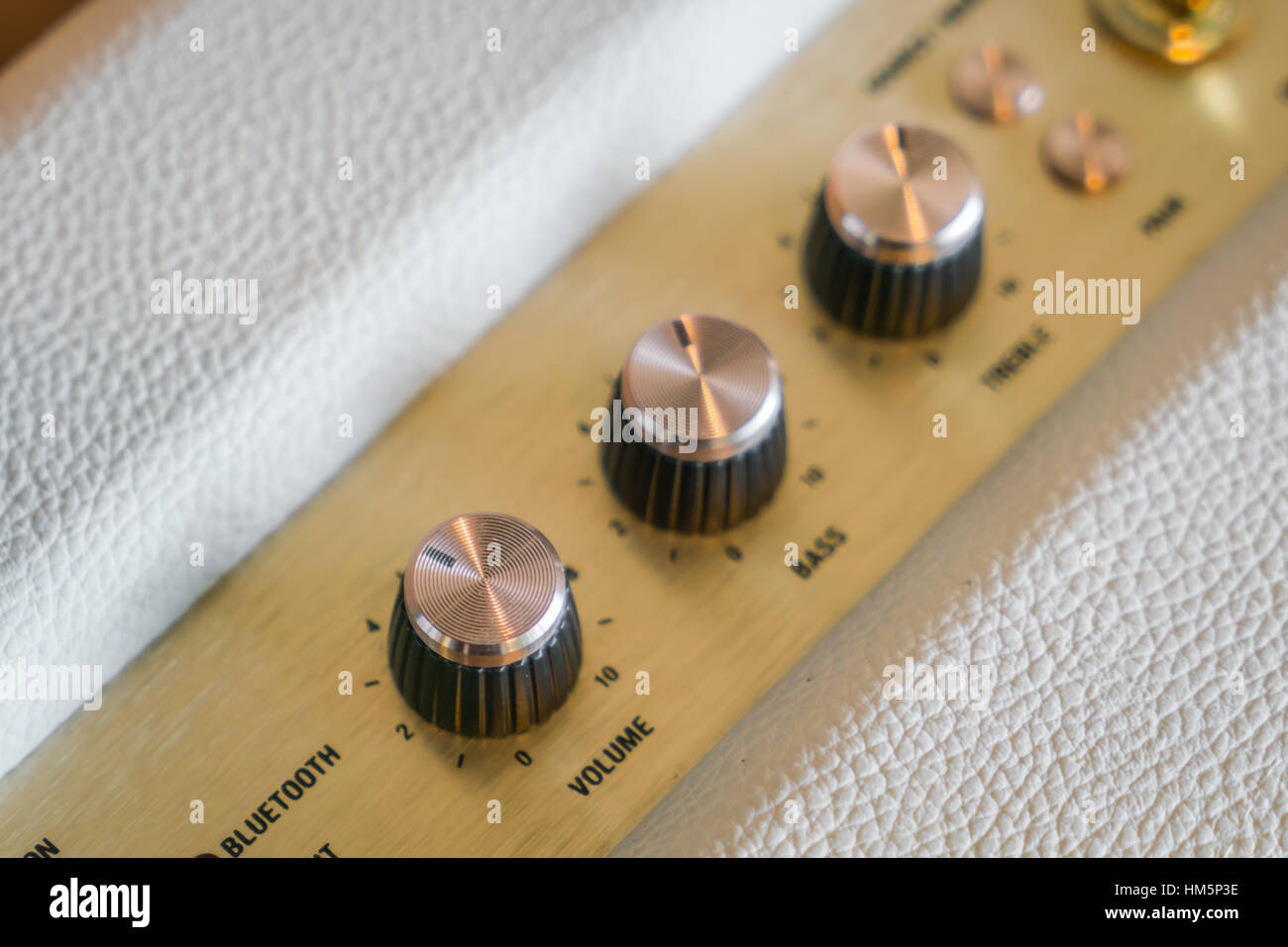 Volume control knob of hi-fi amplifier Stock Photo - Alamy
