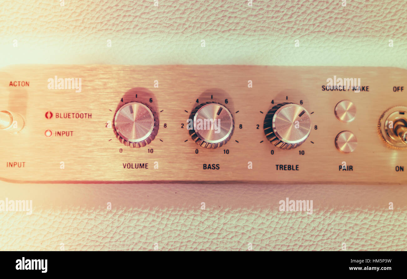 Volume control knob of hi-fi amplifier ( Filtered image processed ...