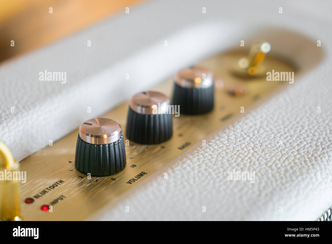 Volume control knob of hi-fi amplifier Stock Photo - Alamy