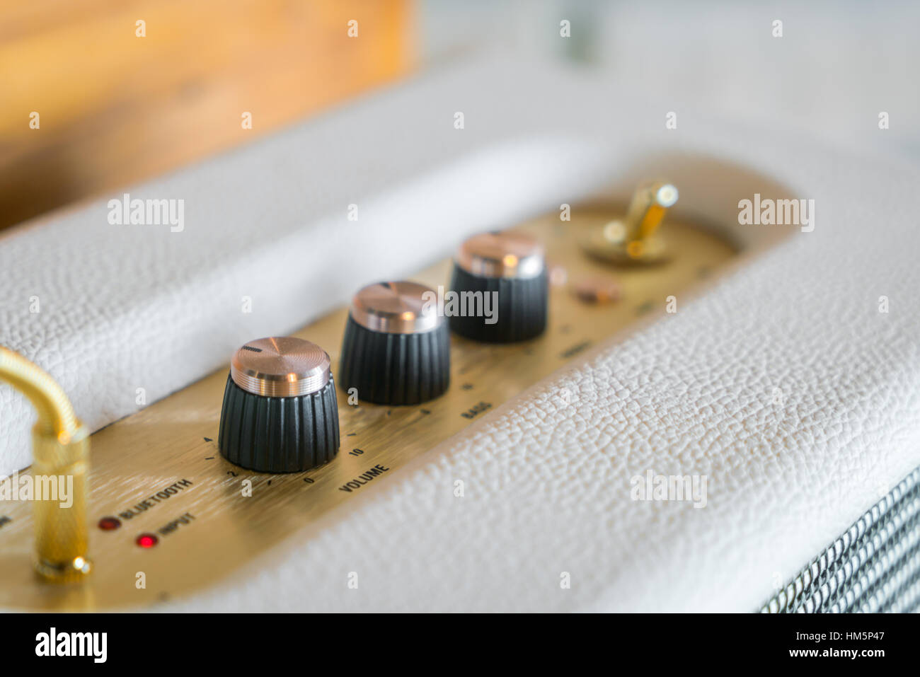 Volume control knob of hi-fi amplifier Stock Photo - Alamy
