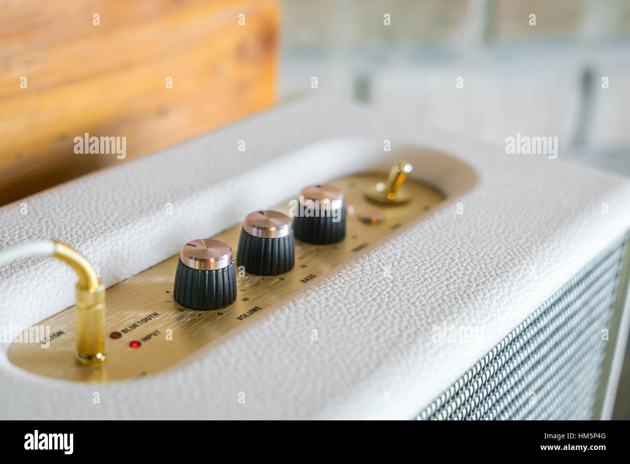 Volume control knob of hi-fi amplifier Stock Photo - Alamy