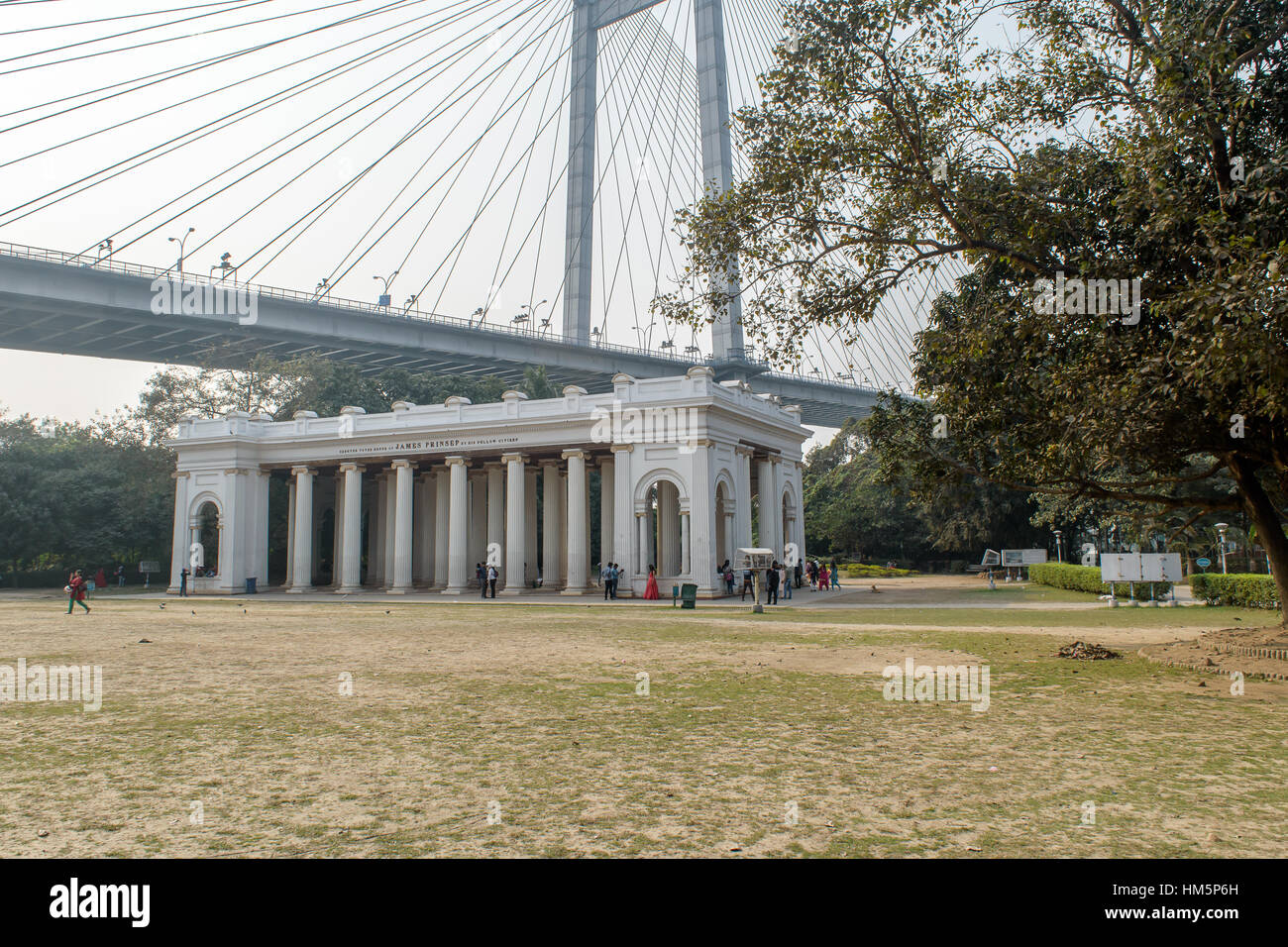 Vidyasagar bridge (Setu) as seen from Princep Memorial (Ghat) a notable ...