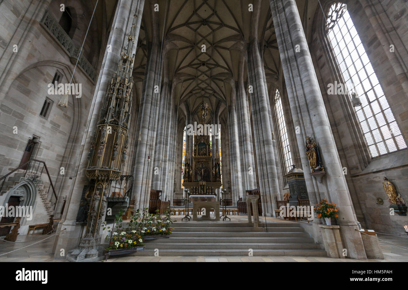 St. George's Minster interior, Dinkelsbuhl historic city, Bavaria ...