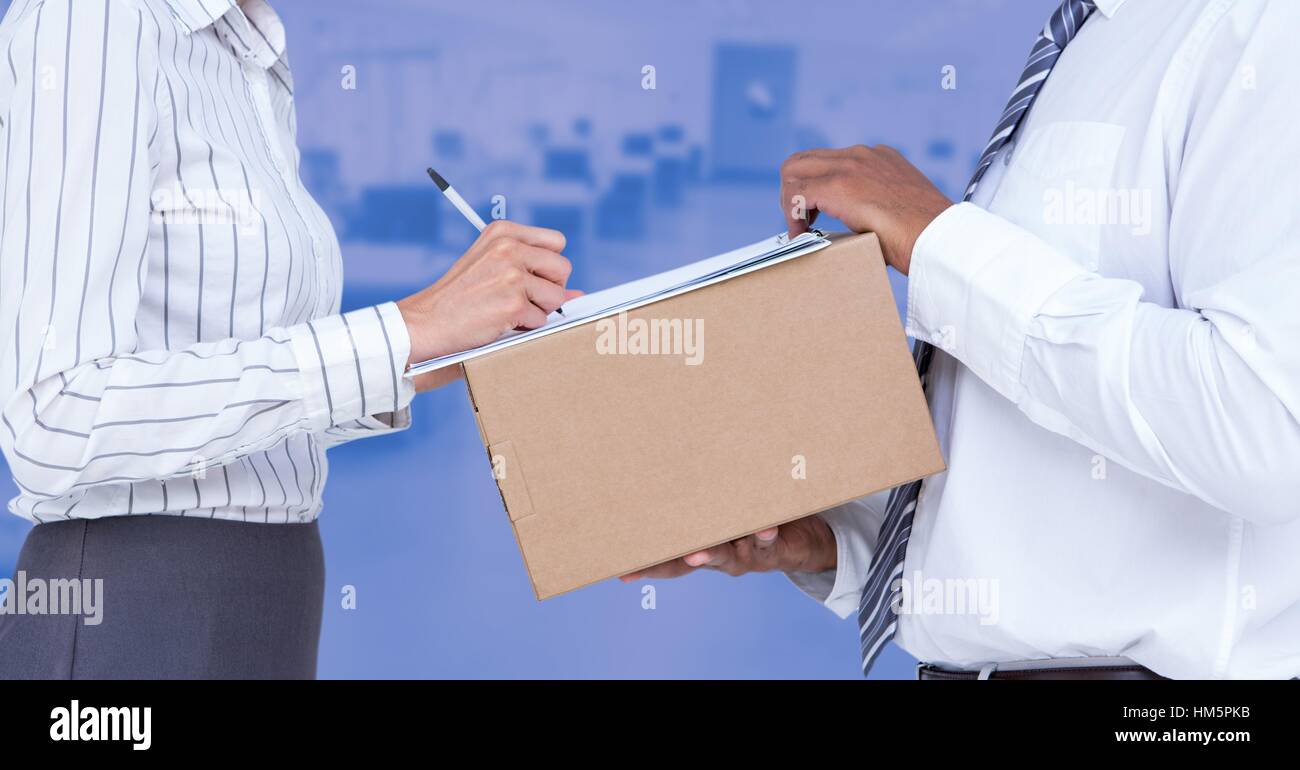 Signing for a parcel hi-res stock photography and images - Alamy