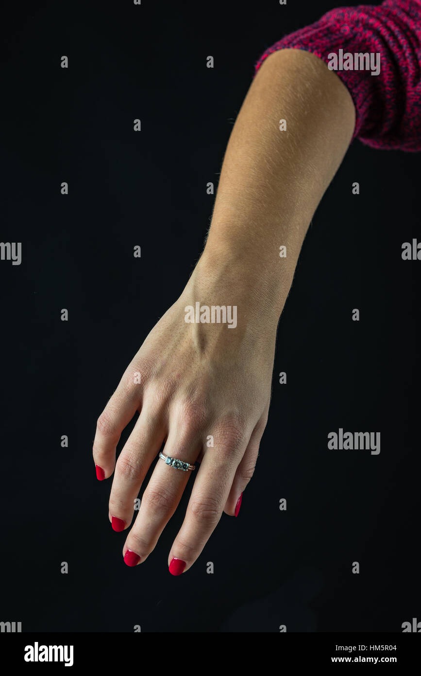 human hand showing signs. fingers wide open Stock Photo - Alamy