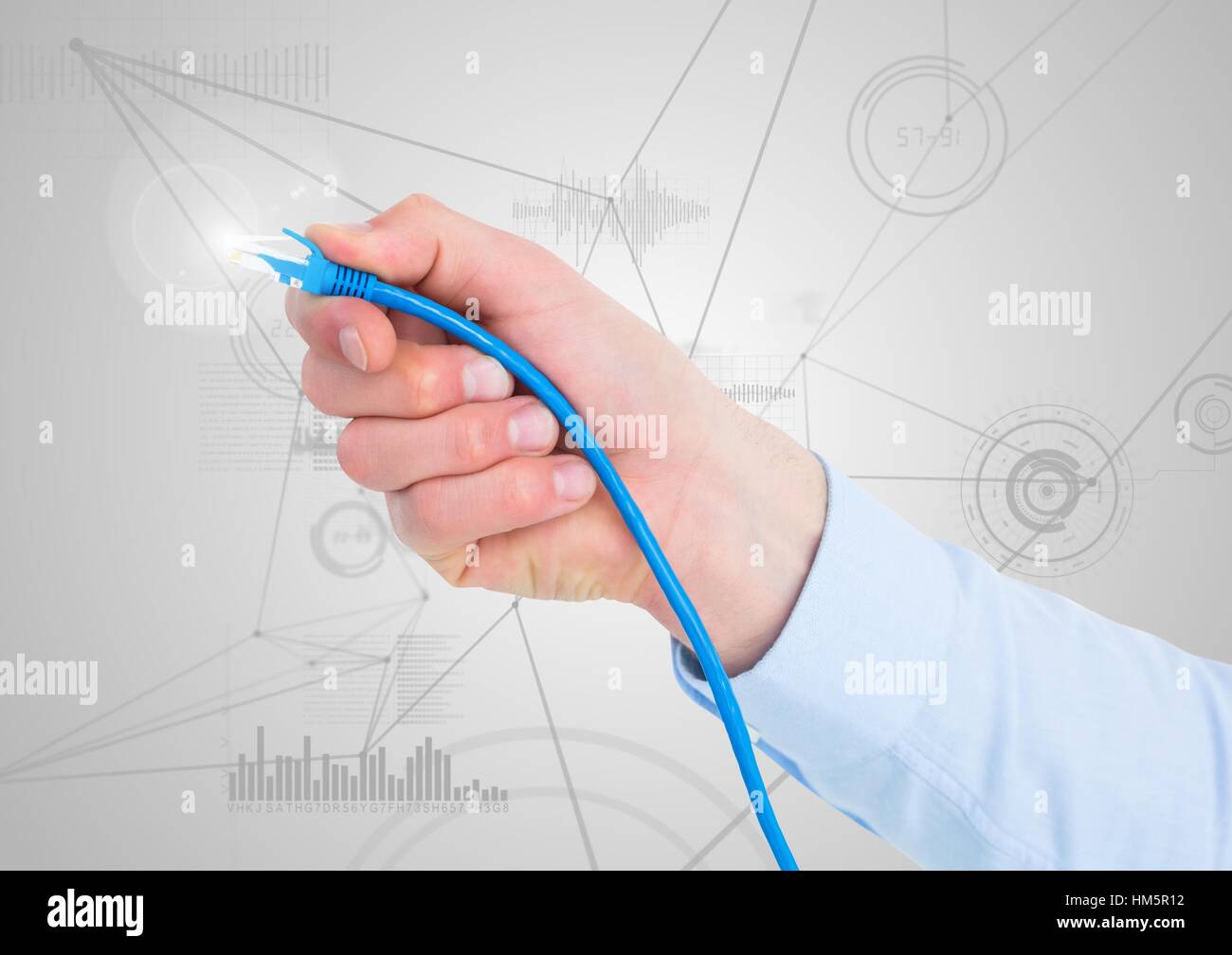 Hand holding cable with flare on connecting diagram Stock Photo - Alamy