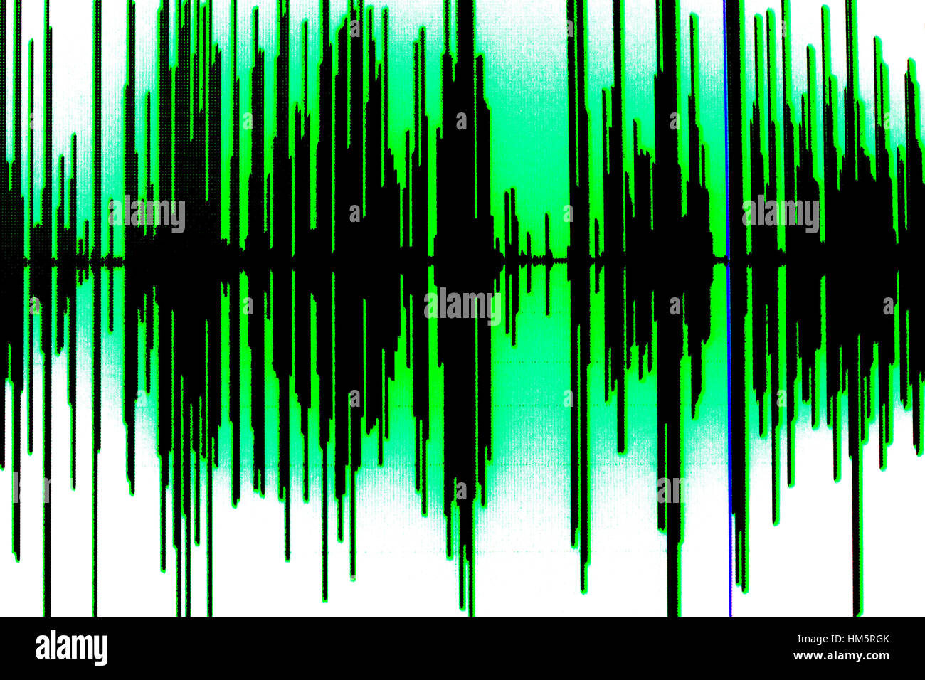 Sound recording studio audio wave on computer screen in professional ...