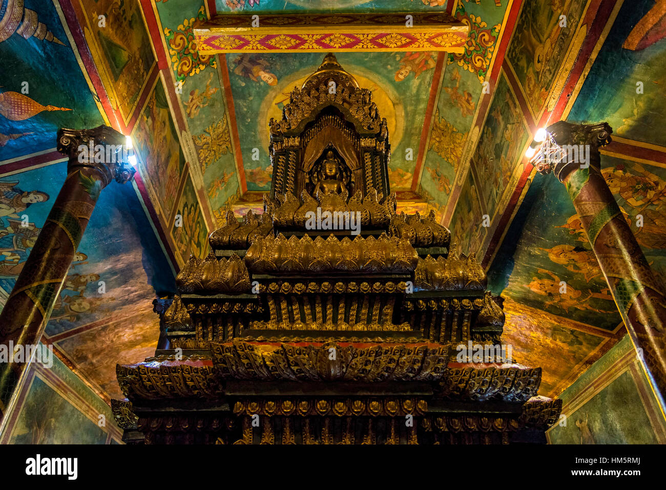 Phnom Penh, Cambodia - December 31, 2016: View of Wat Phnom temple ...