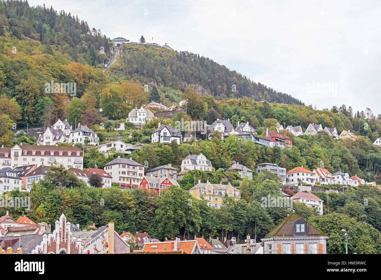Colorful Landscape Of Norway, Bergen Stock Photo - Alamy
