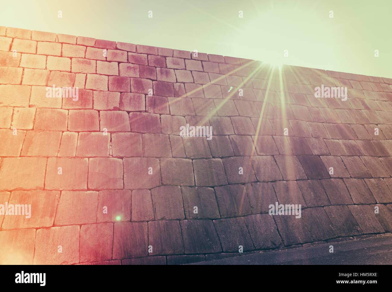 The foundation of a Castle tower of the Edo-jo Castle,Japan ( Filtered ...