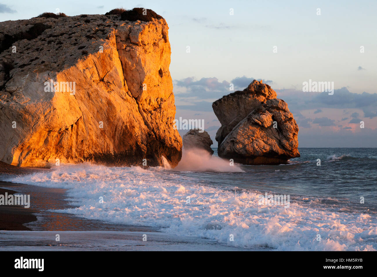 Aphrodite's Rock (Petra tou Romiou), near Paphos, Cyprus Stock Photo ...
