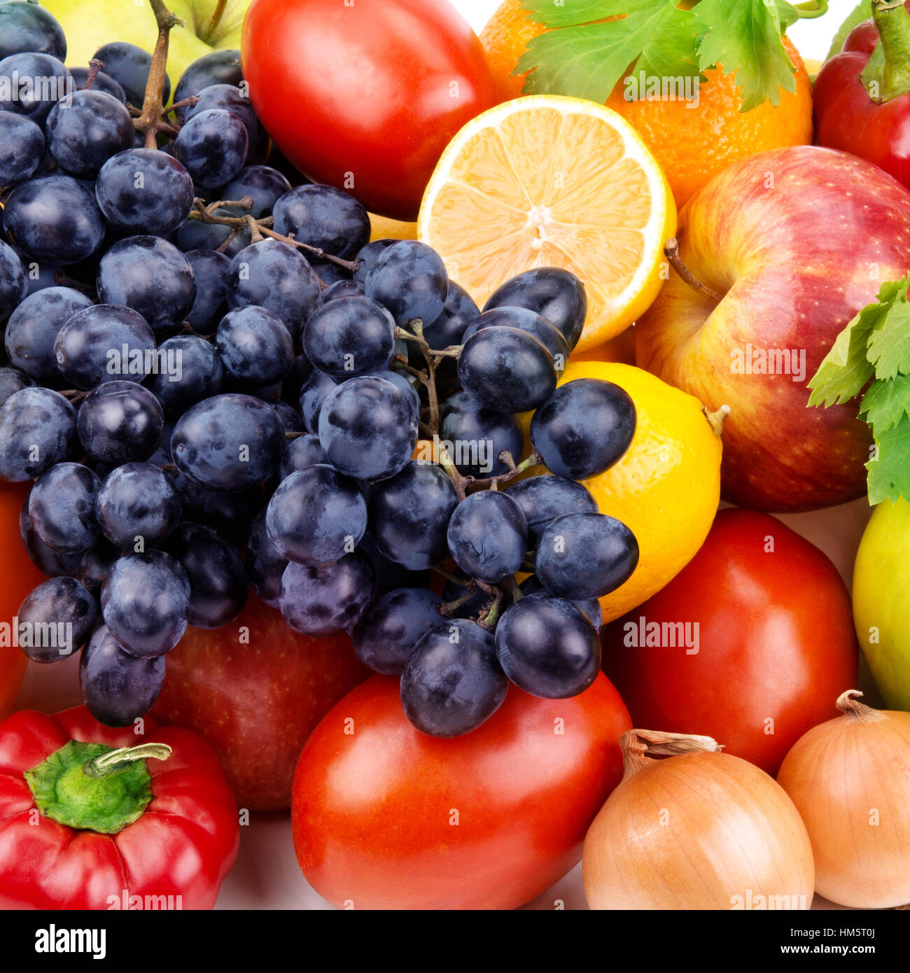 bright background of bright fruit and vegetables Stock Photo - Alamy