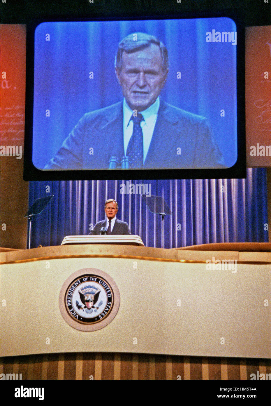 United States Vice President George H.W. Bush addresses the 1984 ...