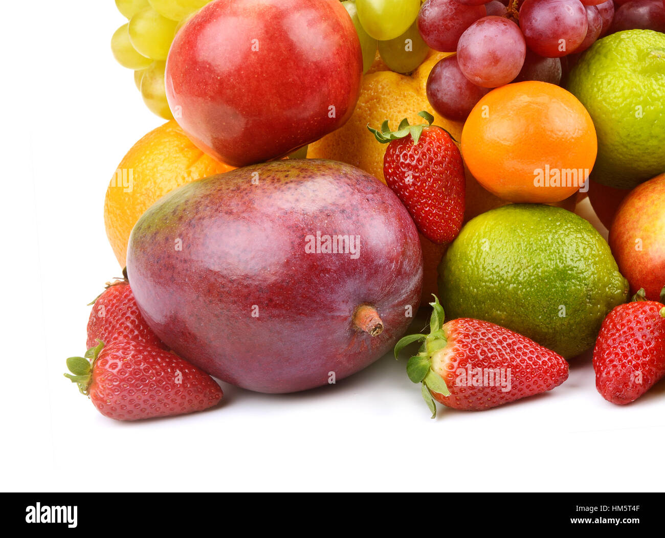 set of fruits isolated on white background Stock Photo - Alamy