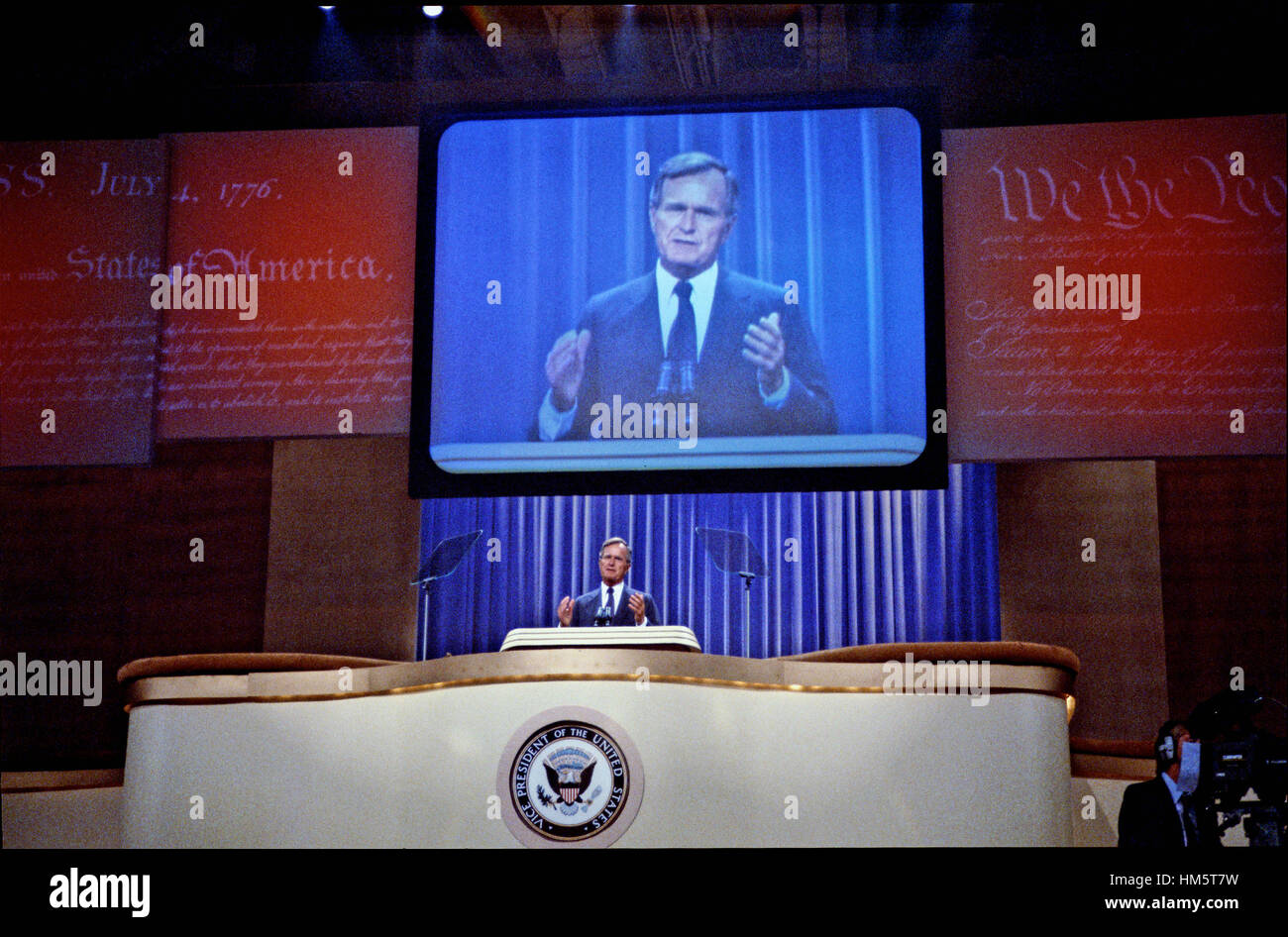 United States Vice President George H.W. Bush addresses the 1984 ...