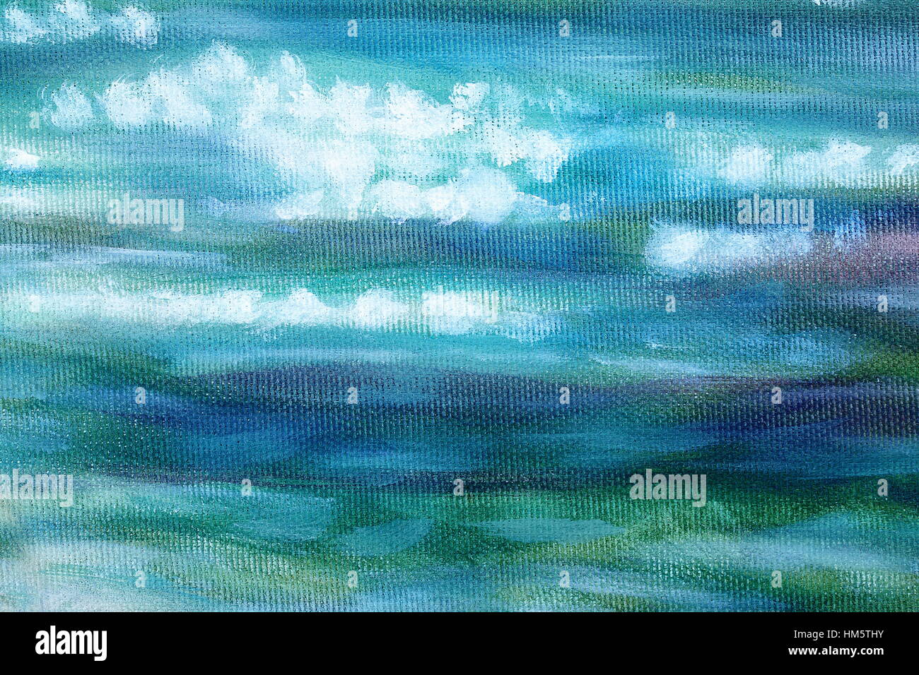 flowing river with briliant sun reflections, closeup painting detail ...