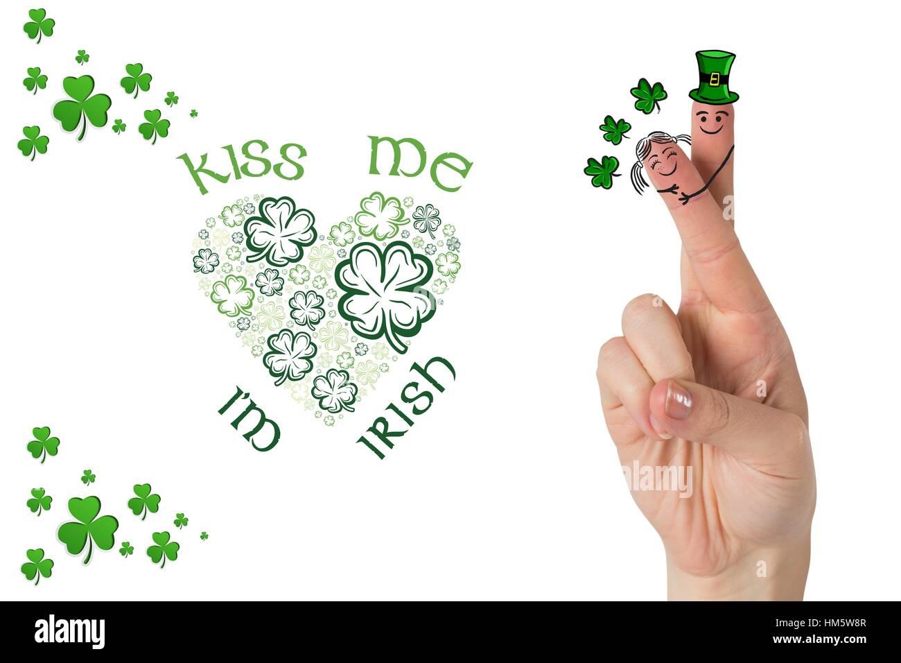 Happy finger face couple in love Stock Photo - Alamy