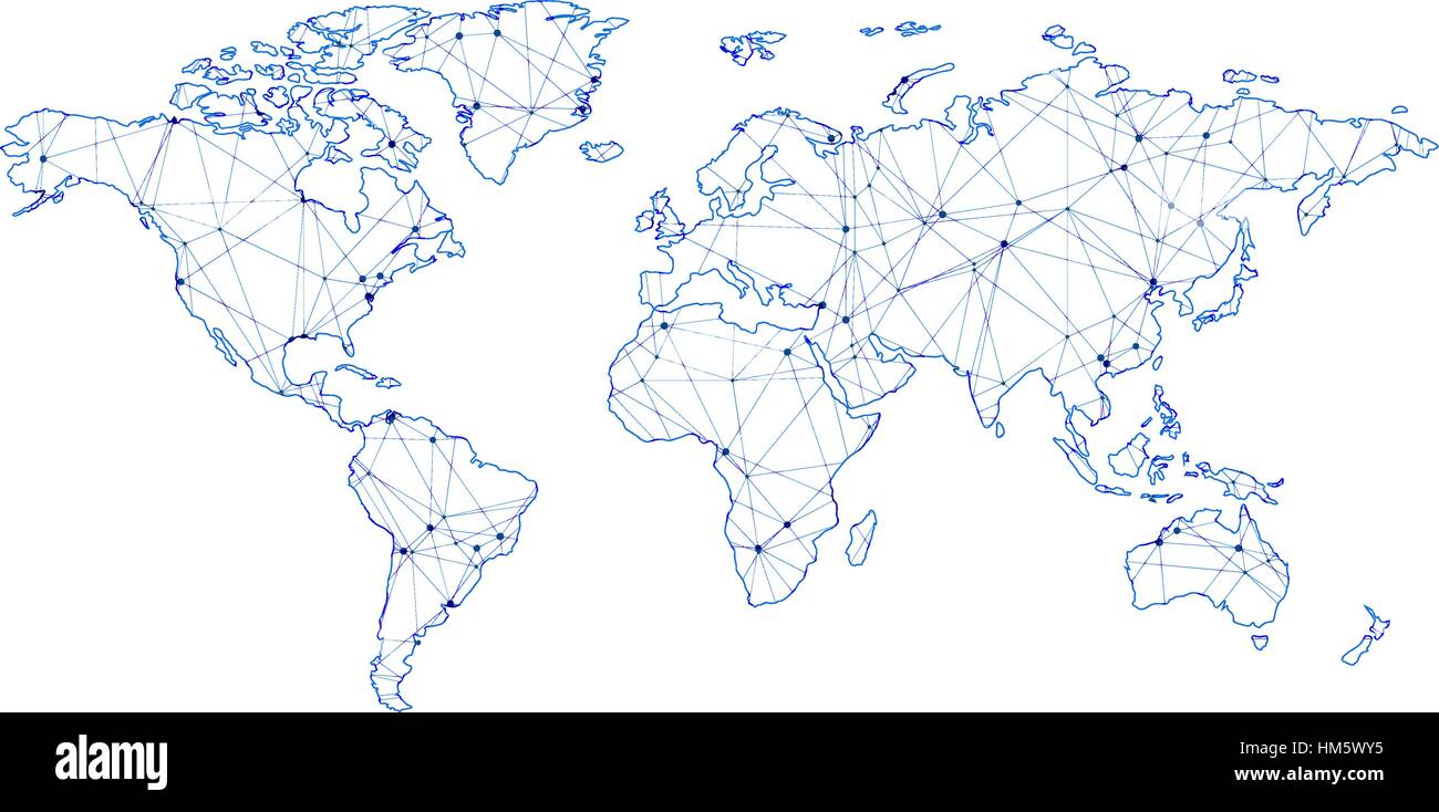 Stylized Map of World Stock Vector Image & Art - Alamy
