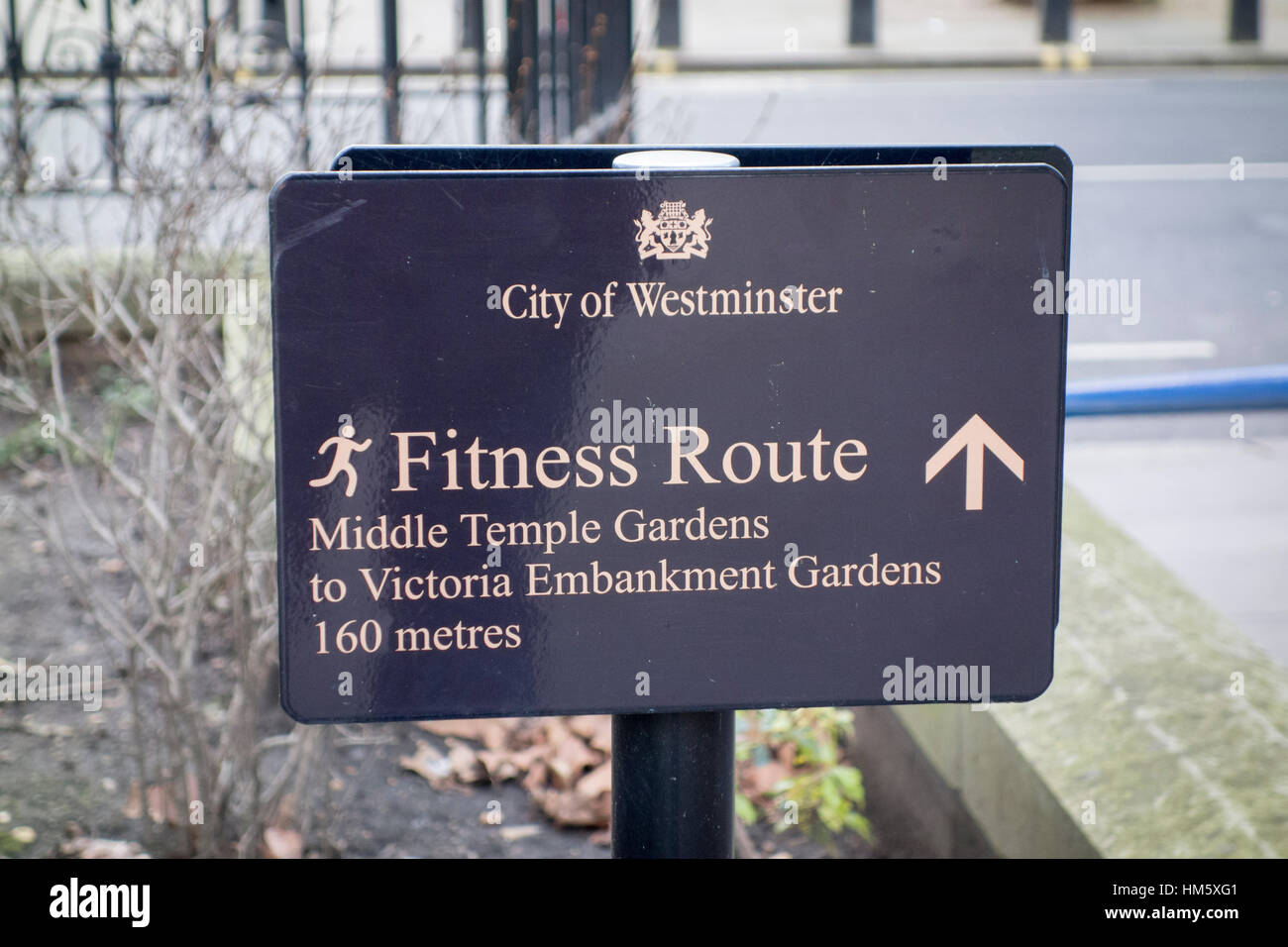 Fitness Route sign by City of Westminster council, London, UK Stock ...