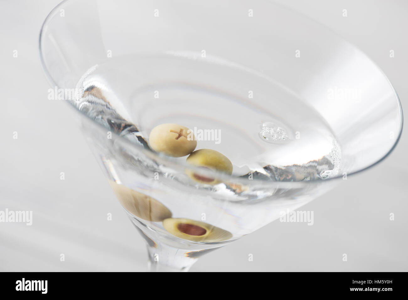 Fresh home made vodka martini cocktails with olives Stock Photo - Alamy