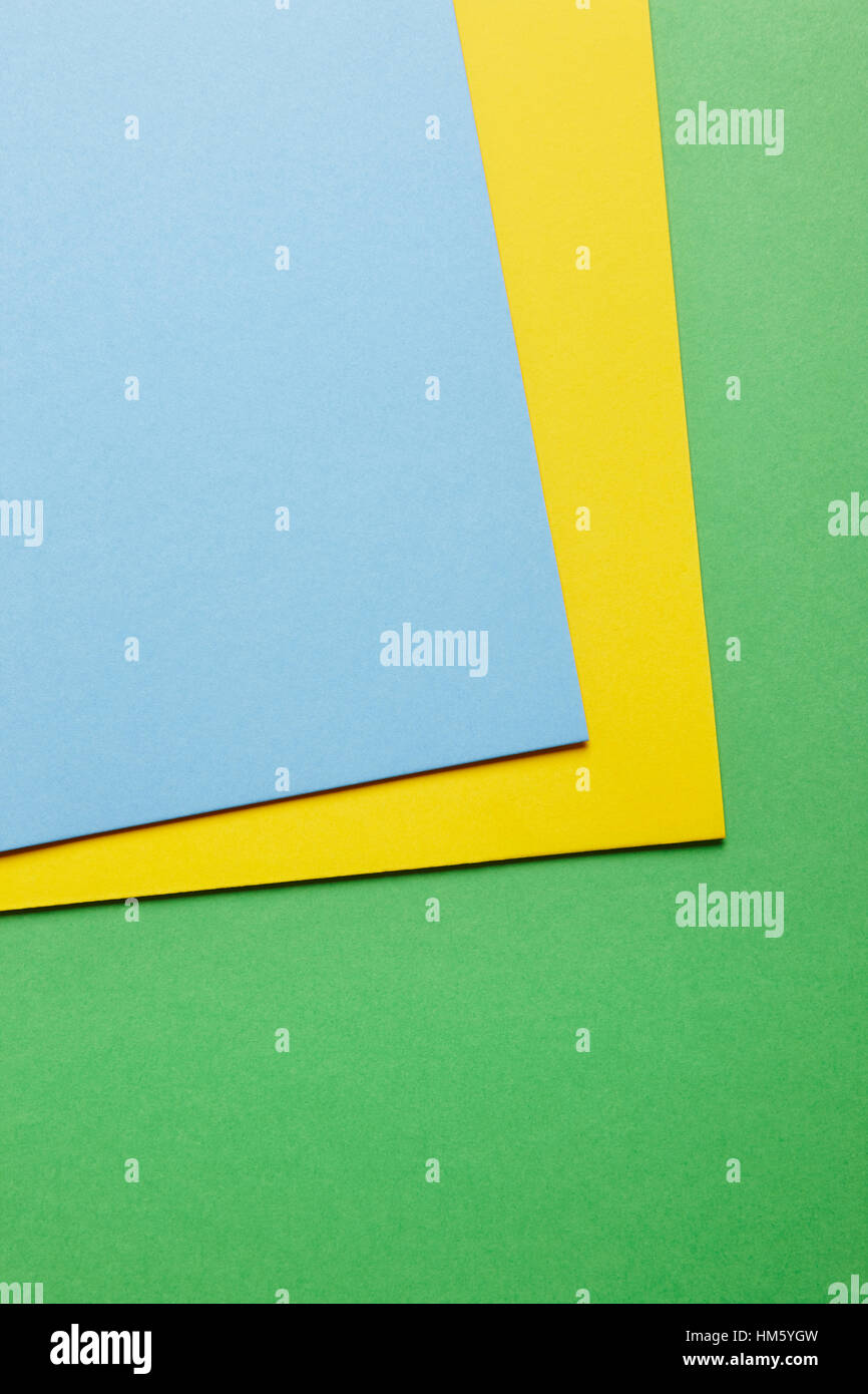 Colored cardboards background green yellow blue tone. Copy space ...