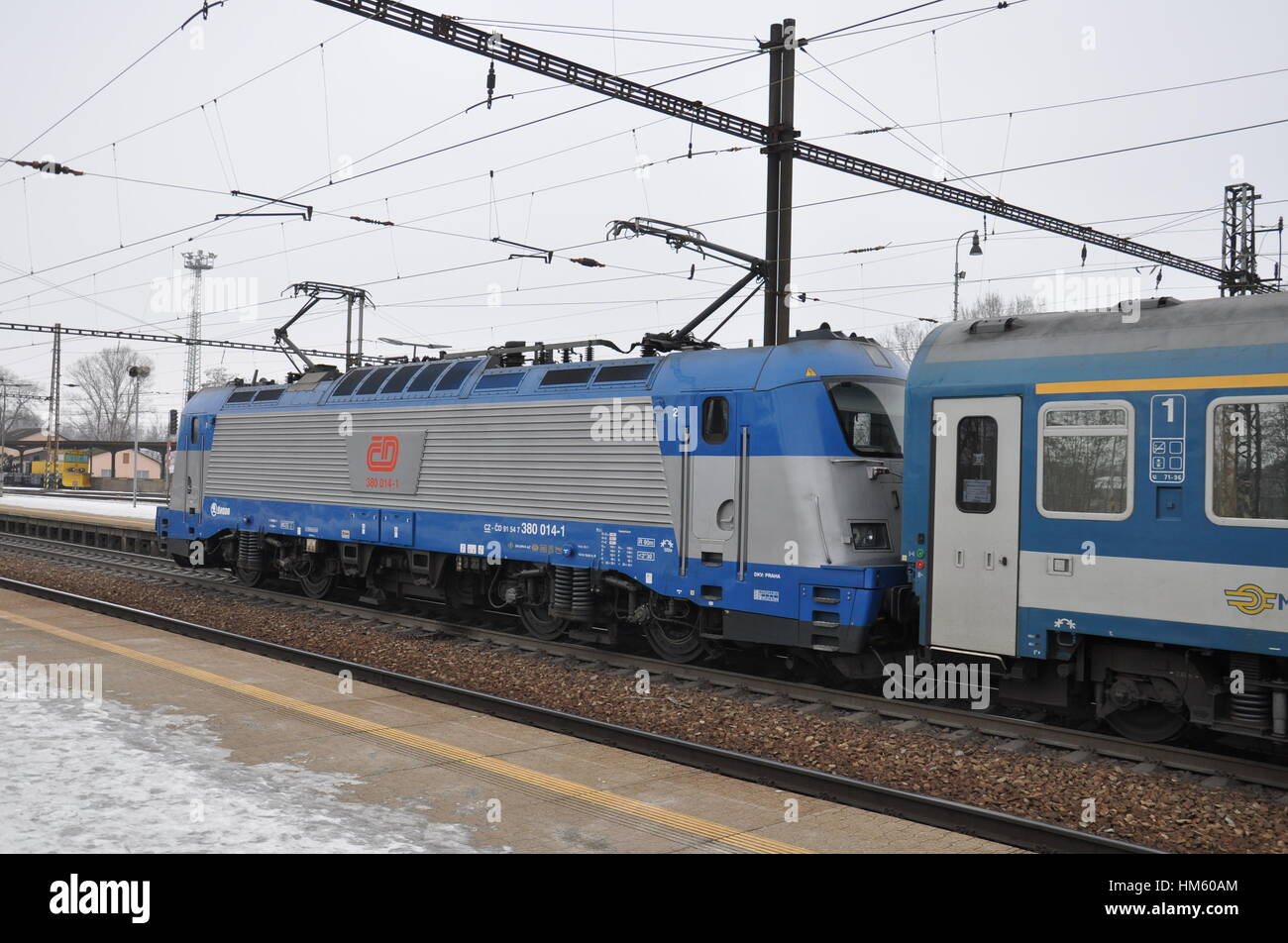 Skoda Electric Locomotive at the station, train, transport, railways ...