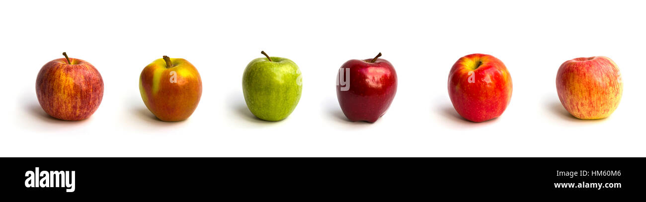Mix apple isolated on white background Stock Photo - Alamy