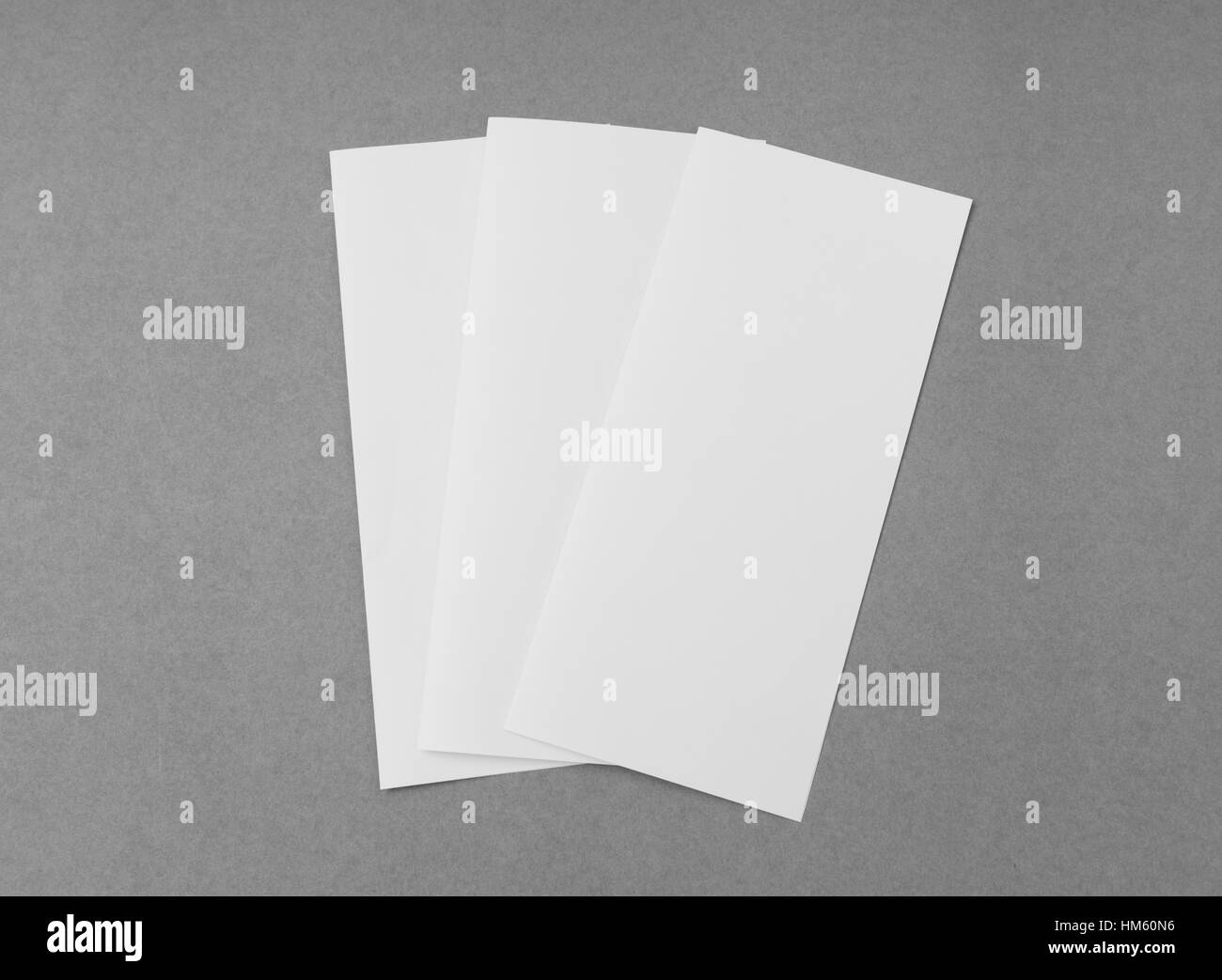Bifold white template paper on gray background Stock Photo - Alamy