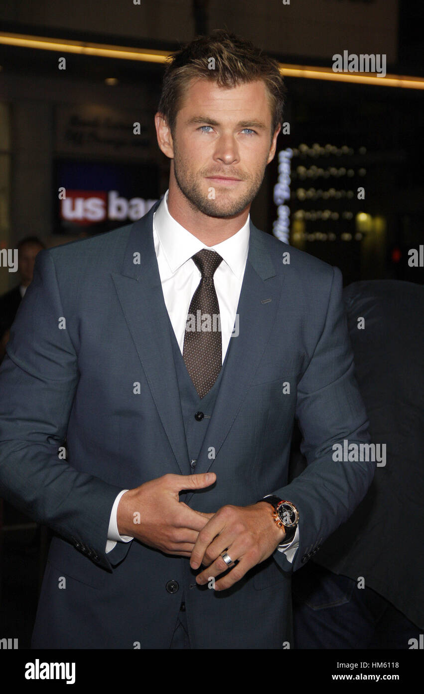 Hollywood, CA, USA. Chris Hemsworth at Blackhat Los Angeles Premiere ...