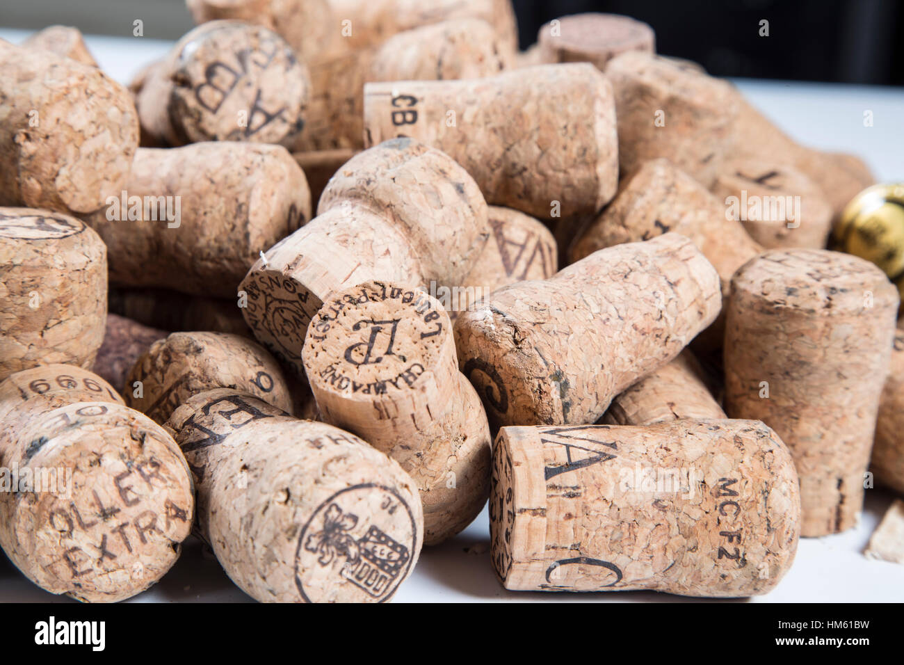 Groups of Champagne Wine Corks Stock Photo - Alamy