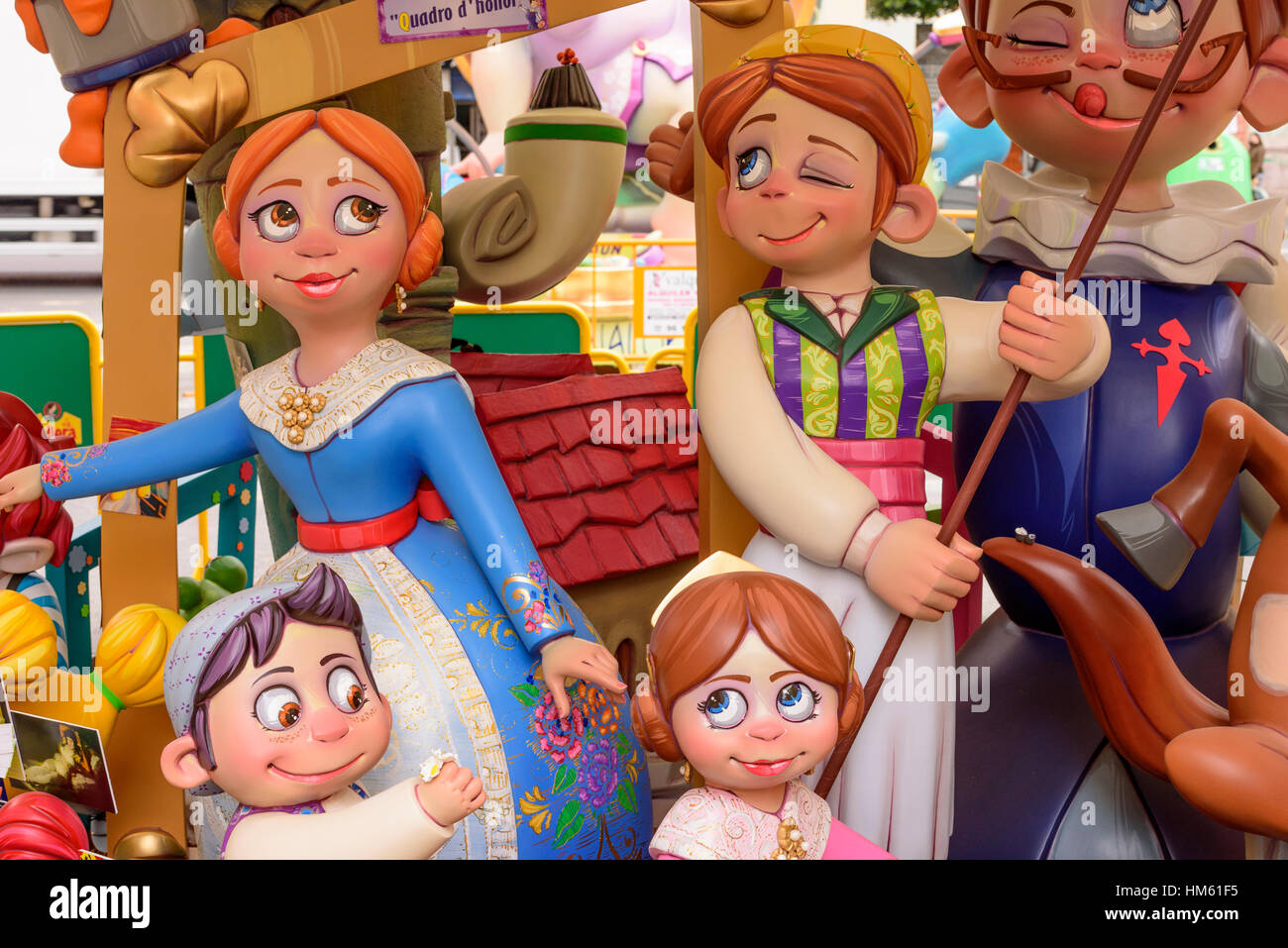 Detailed sculptures make up the Fallas of Valencia Festival in Spain ...